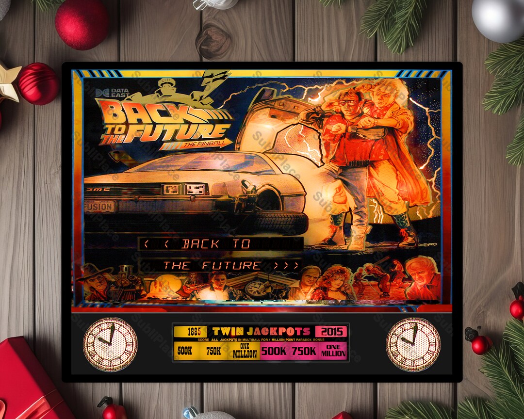 Back to the Future Pinball Arcade Game Backglass Image on a 8x10 Metal ...