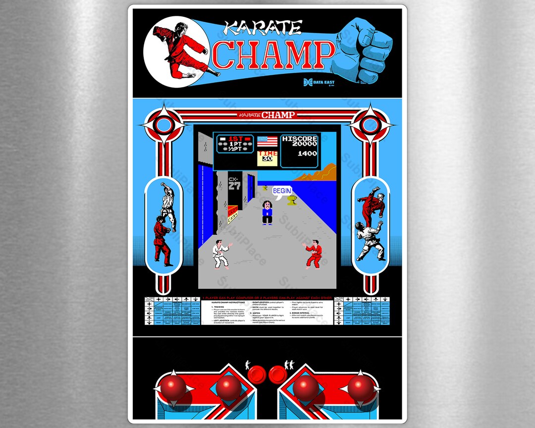 Karate Champ Arcade Game Marquee Bezel Screenshot & Control - Etsy