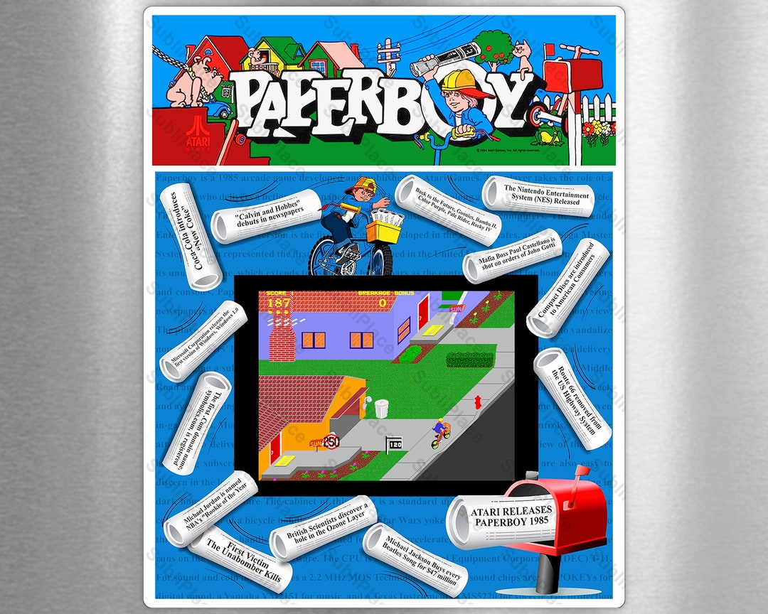 Paper Boy Arcade Game Marquee Bezel & Screenshot - Etsy