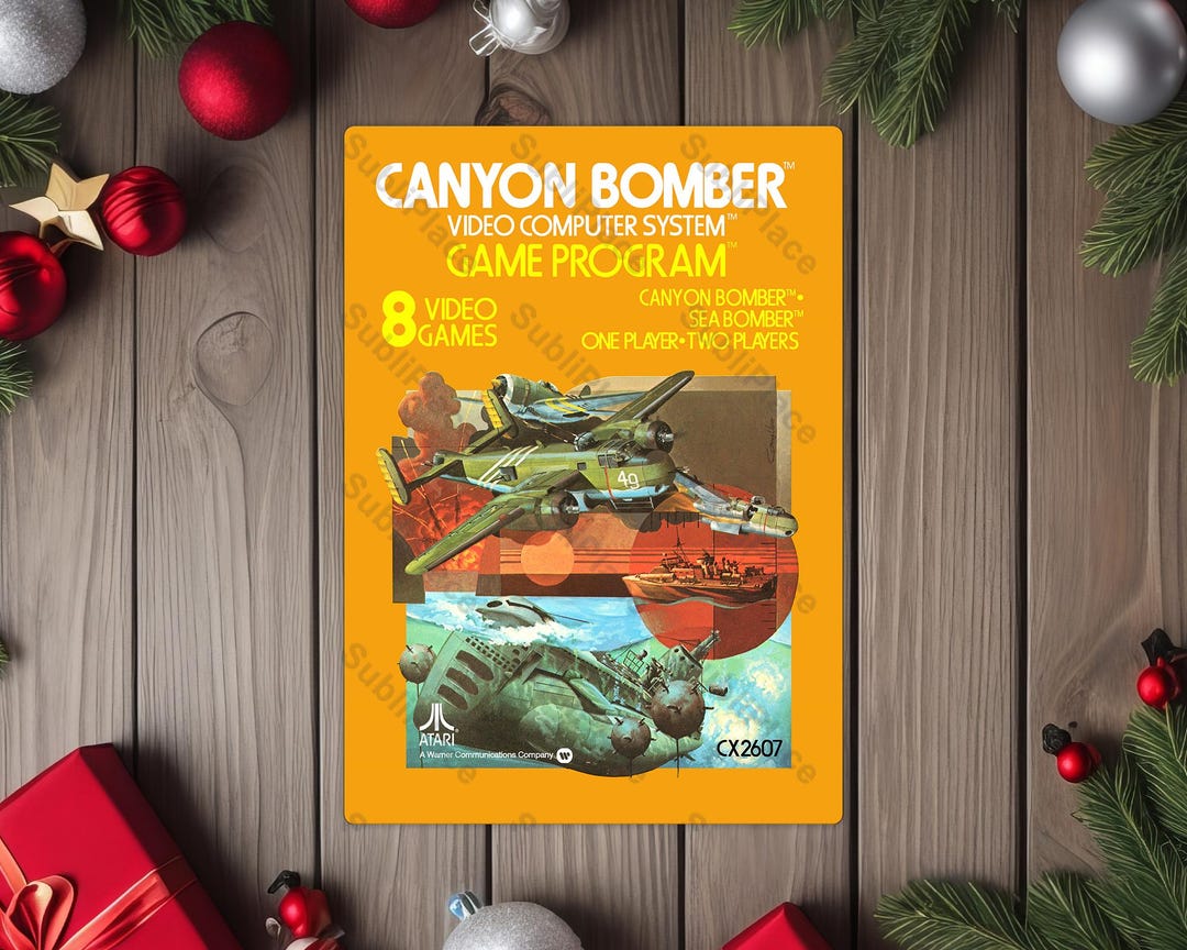 Atari 2600 Canyon Bomber Box Cover Video Game Image on a 5"x7" Metal ...