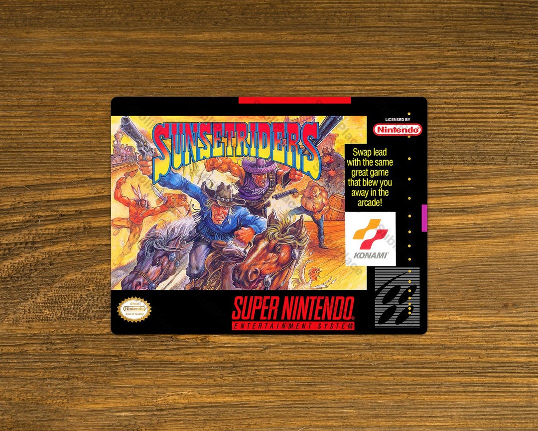 Super NES Sunsetriders Video Game Box Cover Image on a Fridge Magnet 3 ...
