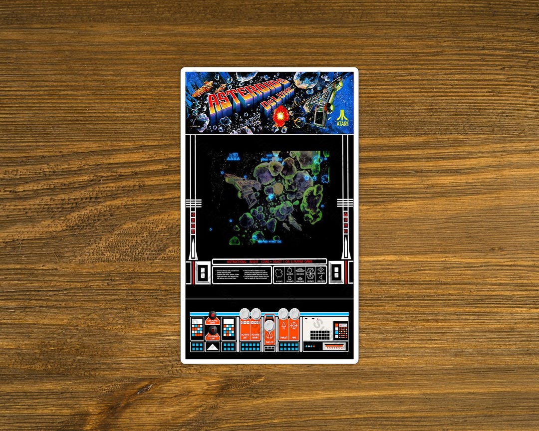 Asteroids Deluxe Arcade Game Image on a 3" X 5" Metal Plate Fridge ...