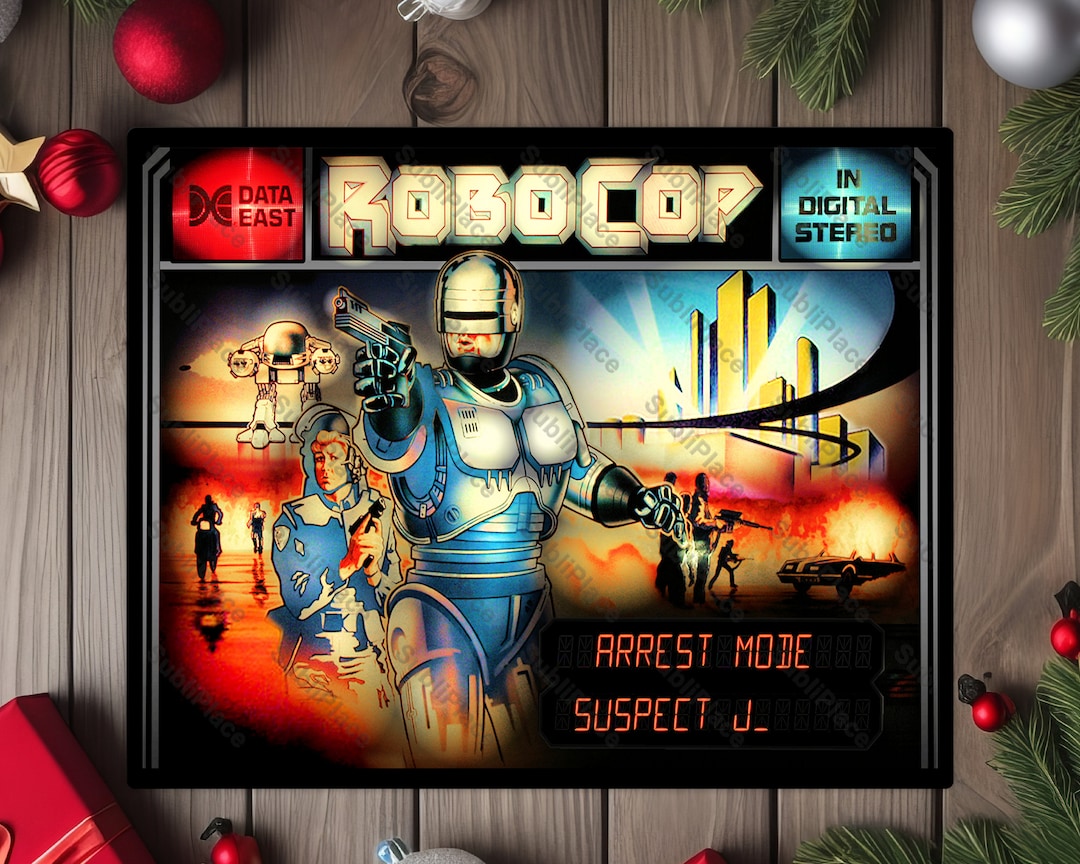 Robocop Pinball Arcade Game Backglass Image on a 8x10 Metal Plate High ...