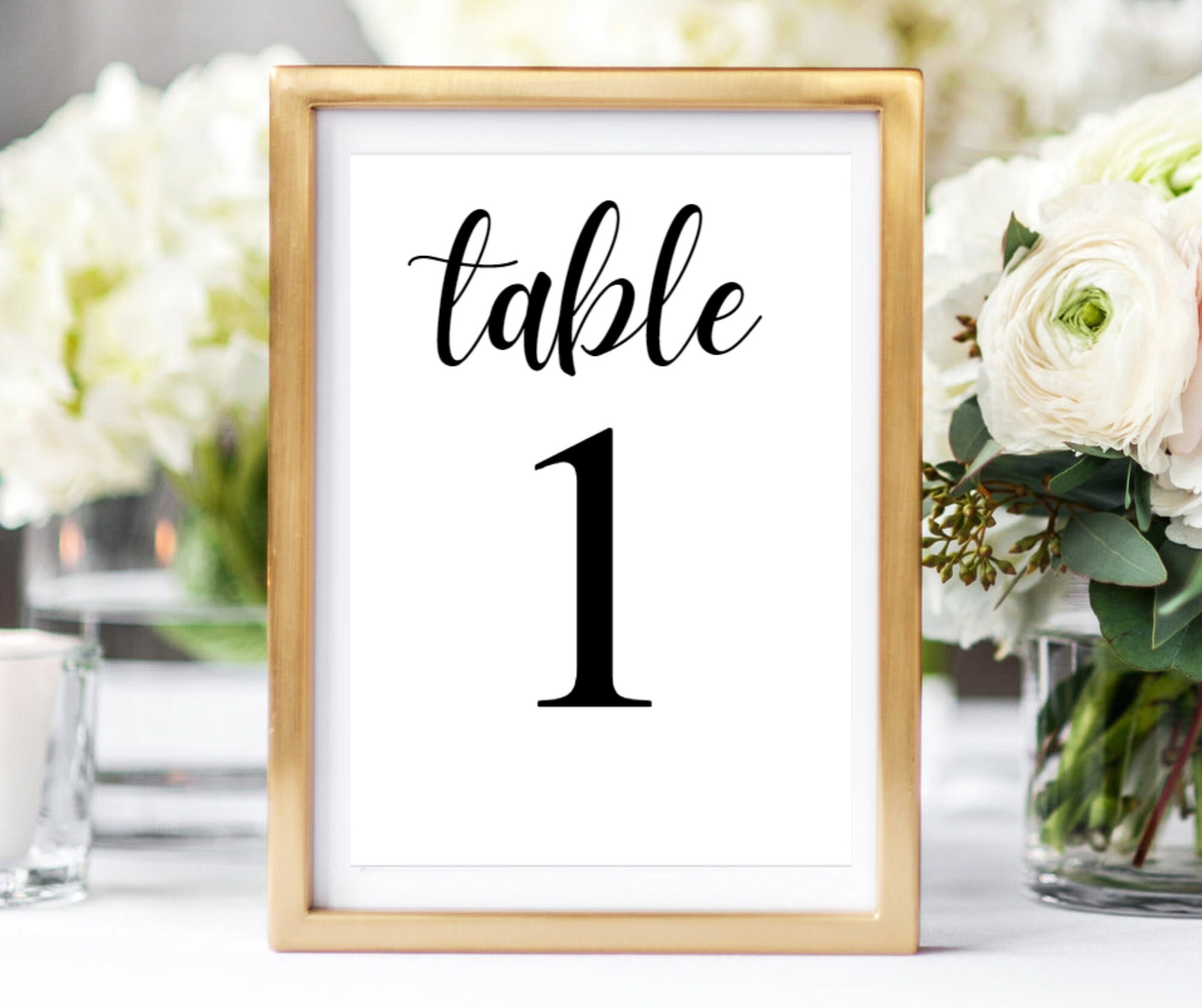 Table Numbers Printable, Table Numbers, Wedding Table Numbers ...