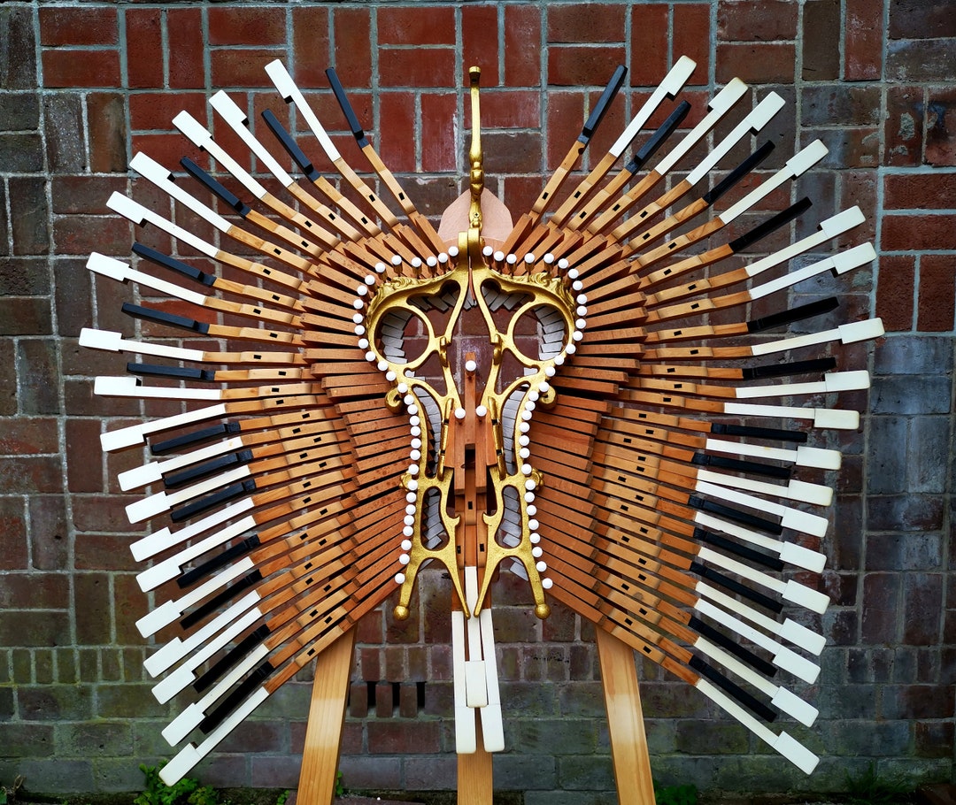 Angel Wings Flying to the Sky . Made by Black and White Piano Keys En ...