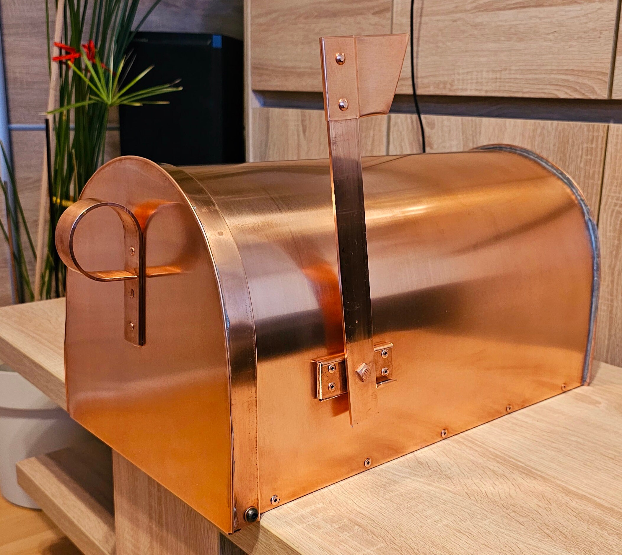 Post Mount Copper Mailbox With the Flag. 9 1/4 in X 10 in X 19 In - Etsy