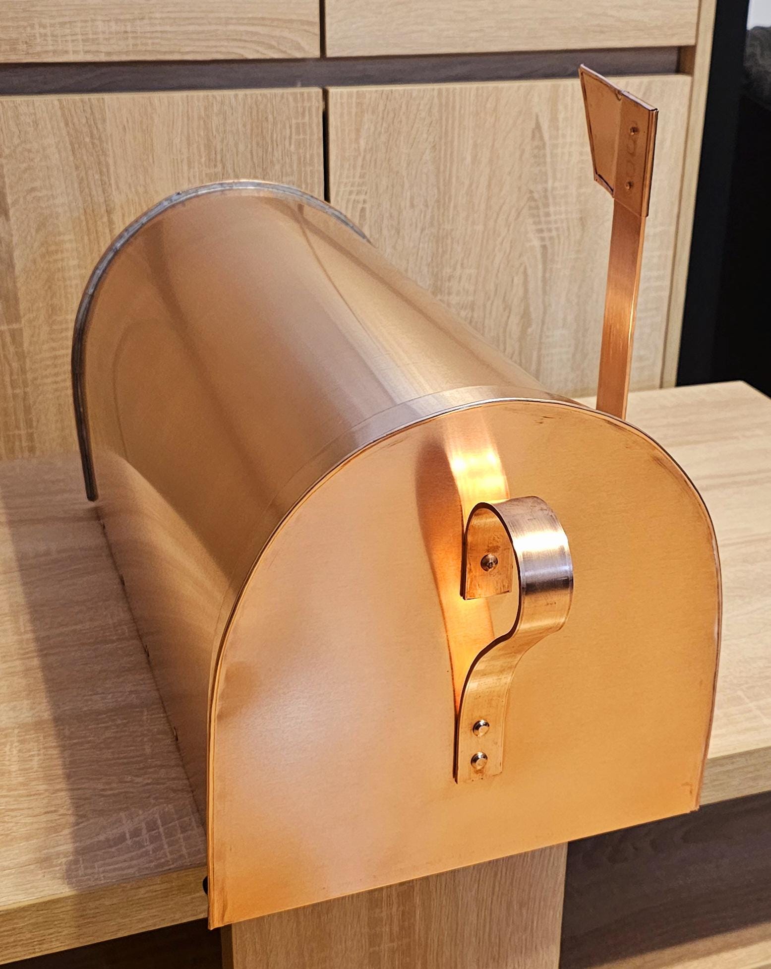 Post Mount Copper Mailbox With the Flag. 9 1/4 in X 10 in X 19 In - Etsy