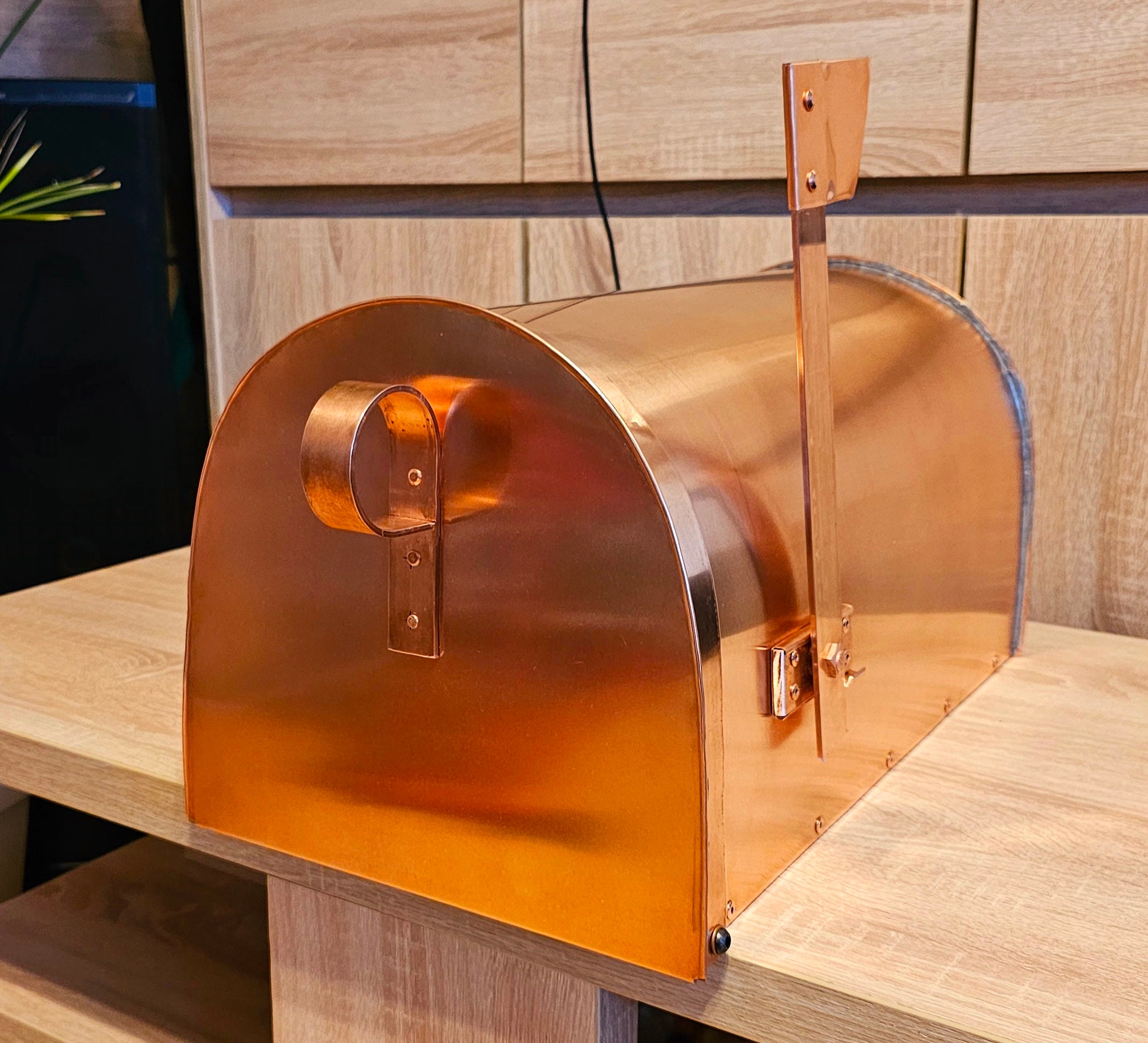 Post Mount Copper Mailbox With the Flag. 9 1/4 in X 10 in X 19 In - Etsy