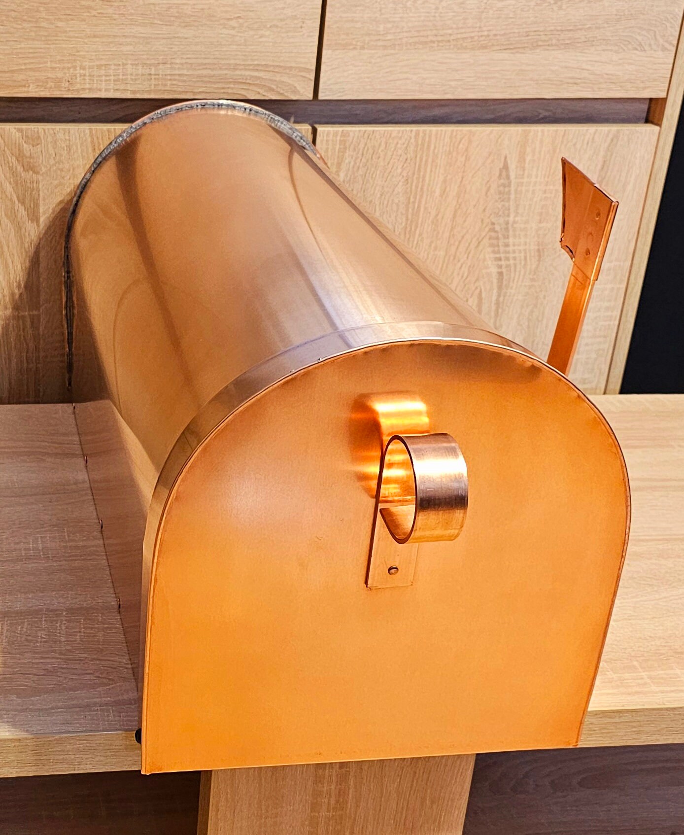 Post Mount Copper Mailbox With the Flag - Etsy