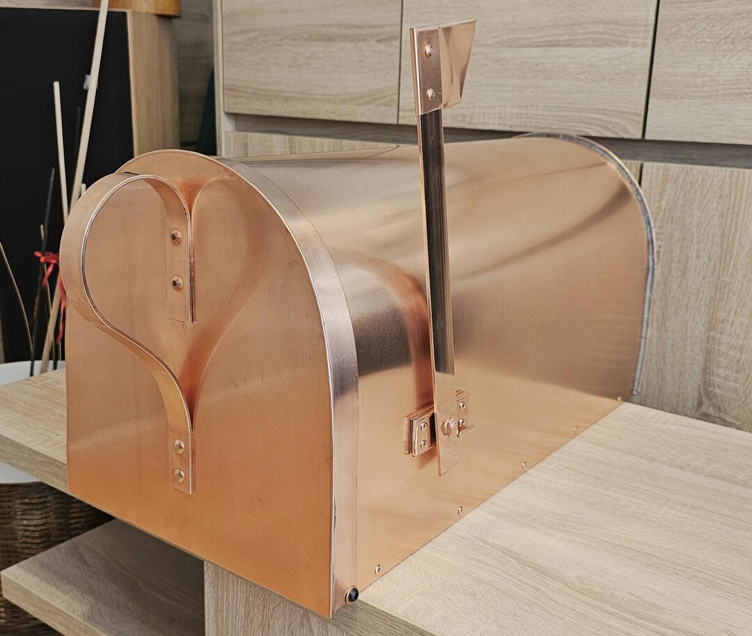 Post Mount Copper Mailbox With the Flag 24" - Etsy