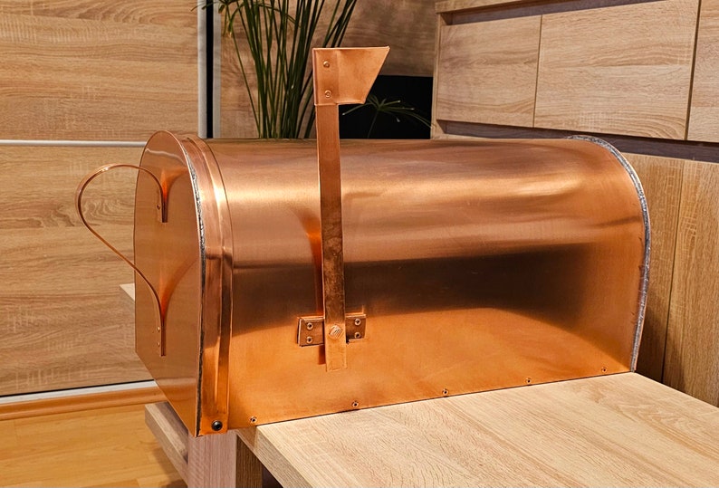 Post Mount Copper Mailbox With the Flag - Etsy