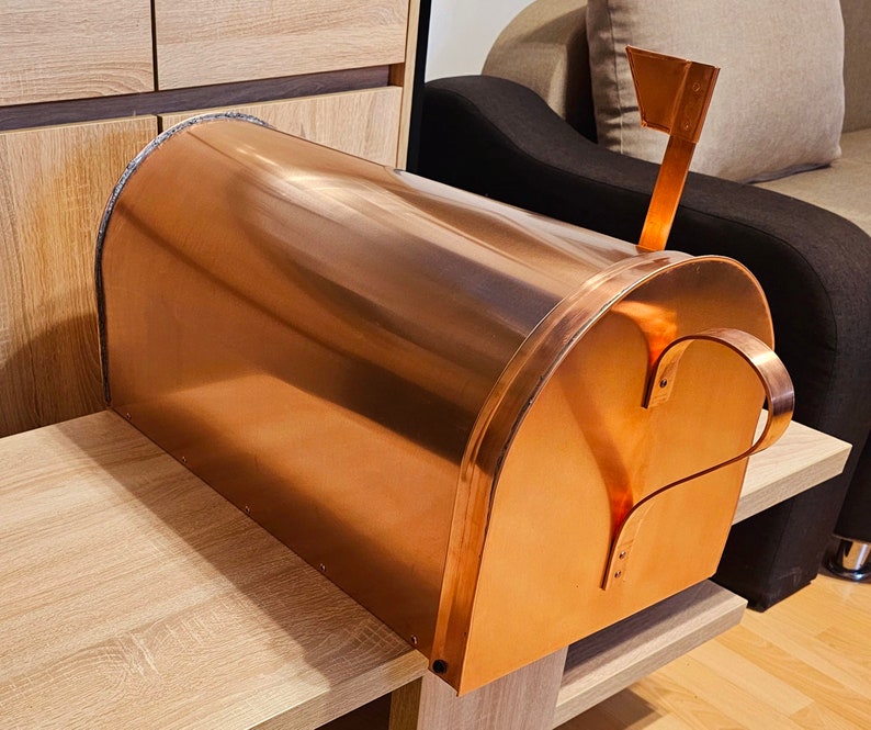 Post Mount Copper Mailbox With the Flag - Etsy