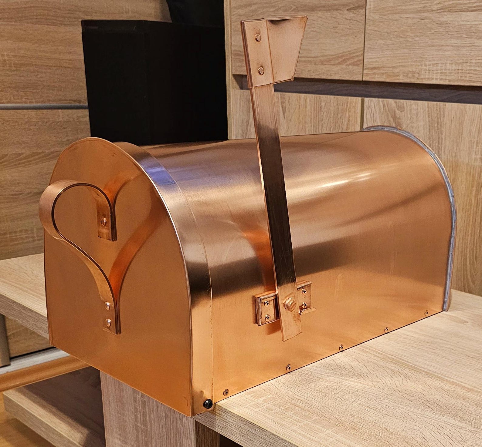 Post Mount Copper Mailbox With the Flag. 9 1/4 in X 10 in X 19 In - Etsy