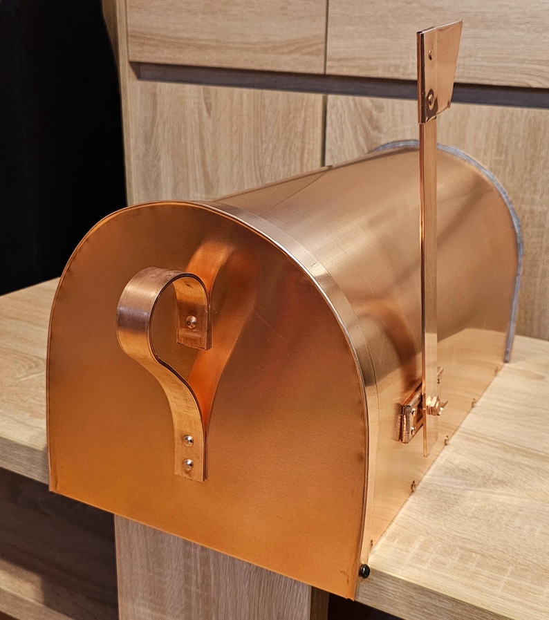 Copper Post Mount Mailbox With Flag (9.25x10x19 In) - Etsy