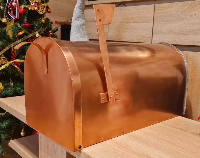 Post Mount Copper Mailbox With the Flag. - Etsy