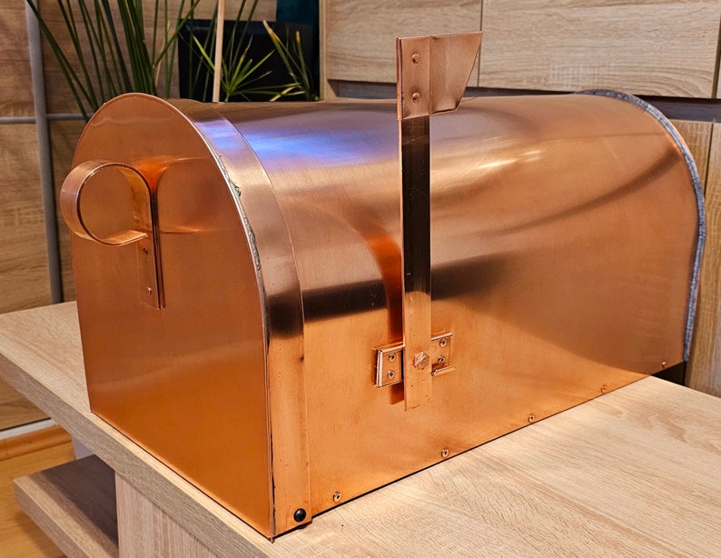 Post Mount Copper Mailbox With the Flag - Etsy