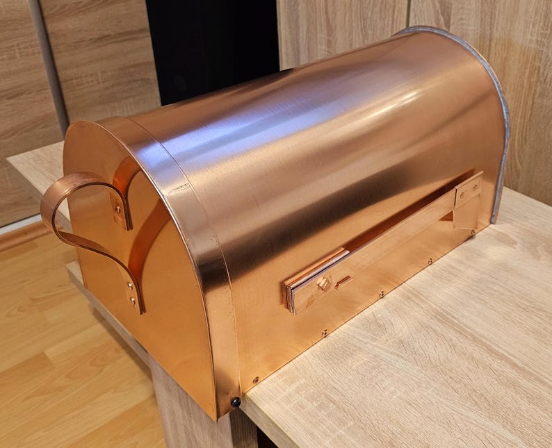 Post Mount Copper Mailbox With the Flag. 9 1/4 in X 10 in X 19 In - Etsy