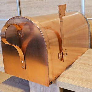 Post Mount Copper Mailbox With the Flag - Etsy