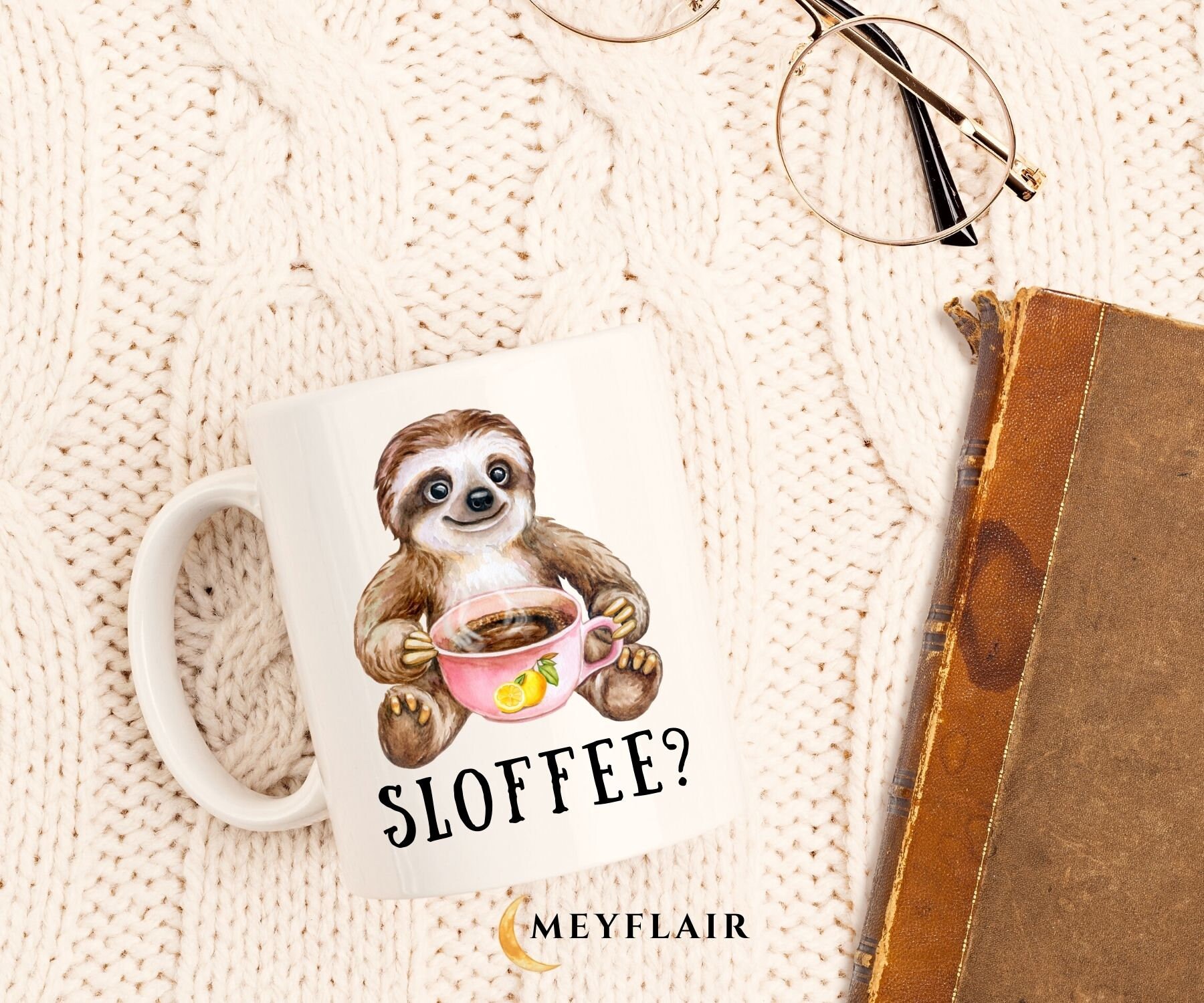 Sloffee Sloth PNG, Sloth Sublimation Png for Tumbler, Sloth Clip Art ...