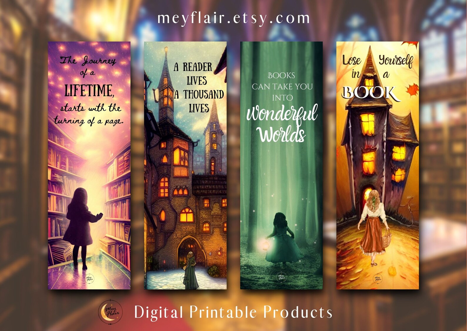 Book Lover Printable Bookmarks for Fantasy Readers Book - Etsy