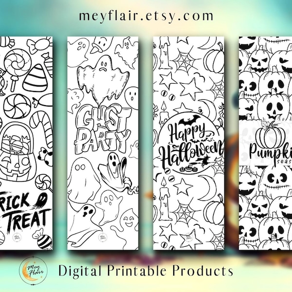 Printable Halloween Bookmarks - Etsy