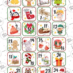 Advent Calendar Numbers Printable for Kids Advent Calendar - Etsy