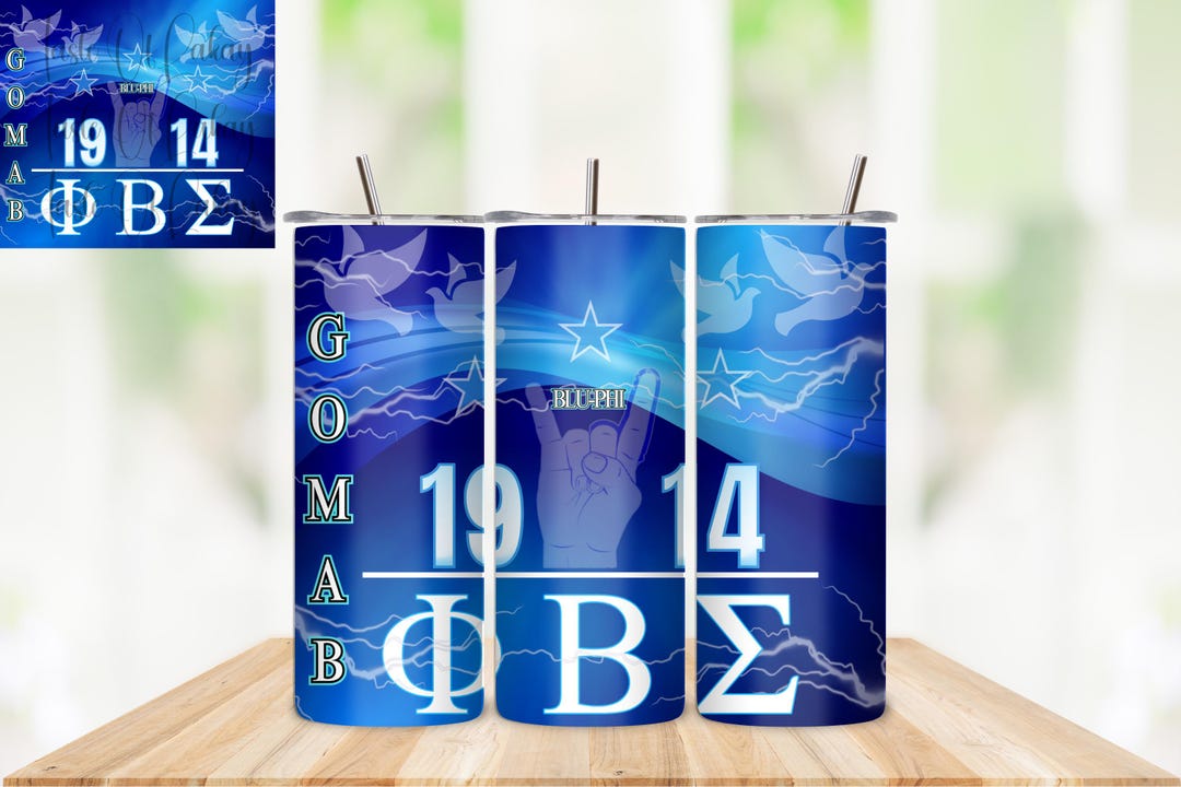 Phi Beta Sigma Tumbler Wrap, 20oz Tumbler , Gift for Him, Tumbler Wrap for Sublimation Png, 1914 ...