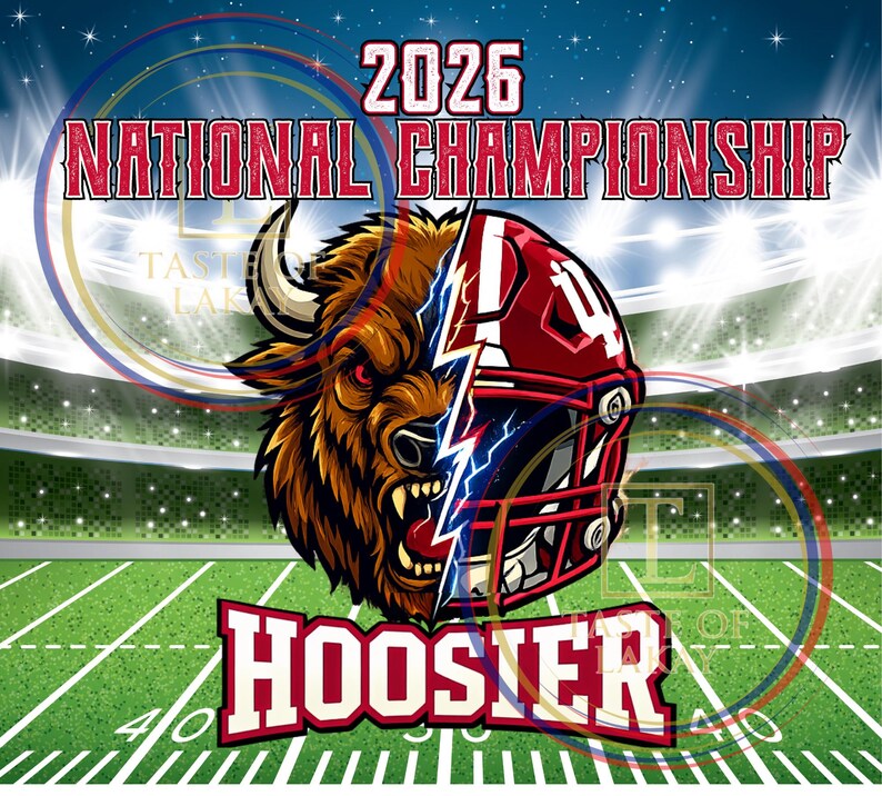 Indiana Hoosiers 2026 Championship Tumbler Design: Bison Mascot (PNG ...