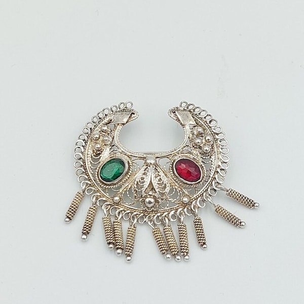 Filigree Moon Brooch - Etsy