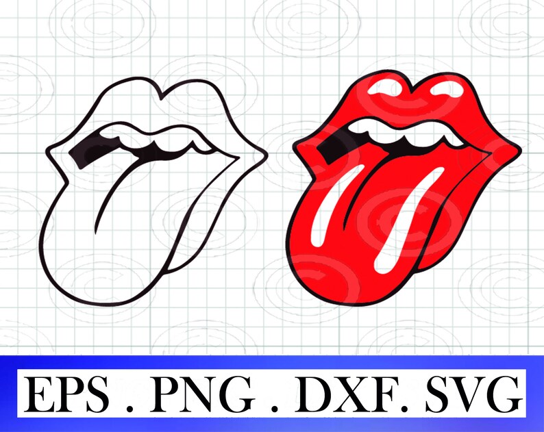 Lips Svg File Lips Tongue Logo Emblem Svg Rolling Stones - Etsy