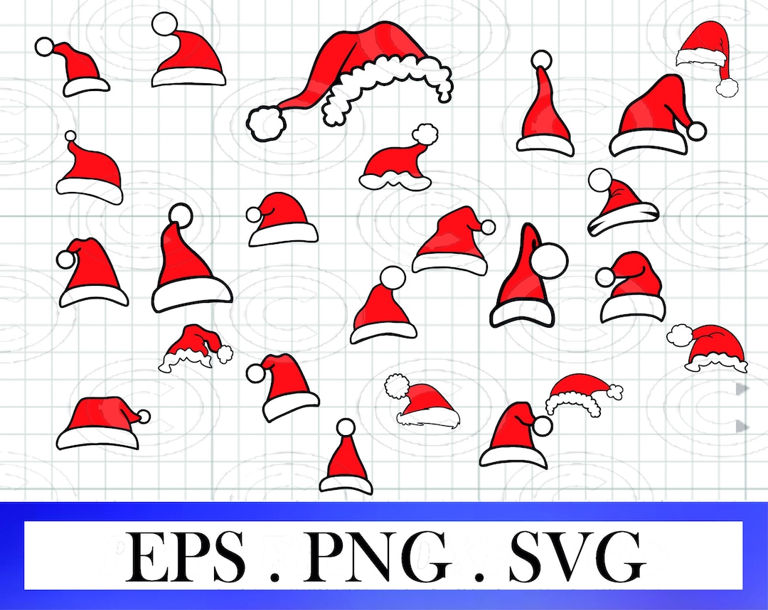 Santa Hat SVG Png Eps, Santa Hat Cut File, Christmas Hat Svg Bundle ...