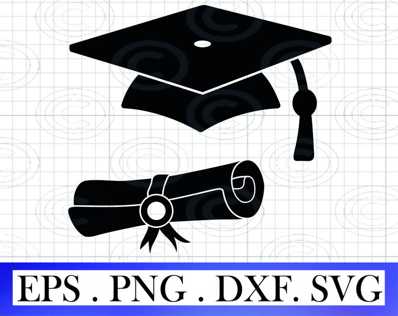 Graduation Cap Diplome SVG Eps Png Dxf Png Clipart Graduation - Etsy