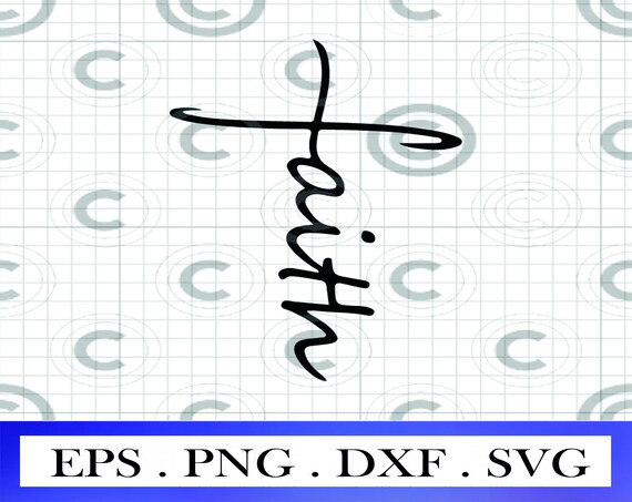 Faith Cross SVG Calligraphic Cross Png Cut Files for Cricut | Etsy