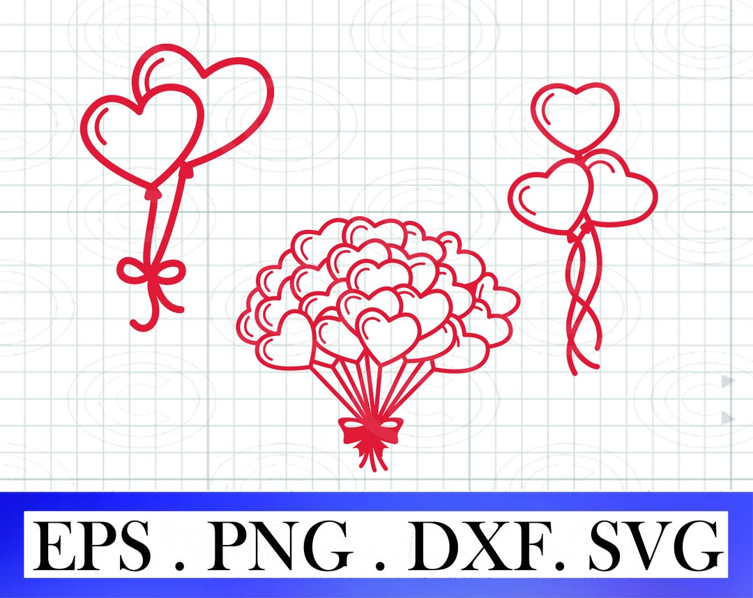 Heart Balloon Svg, Valentine Balloon Clip Art Svg, Wedding Balloons ...