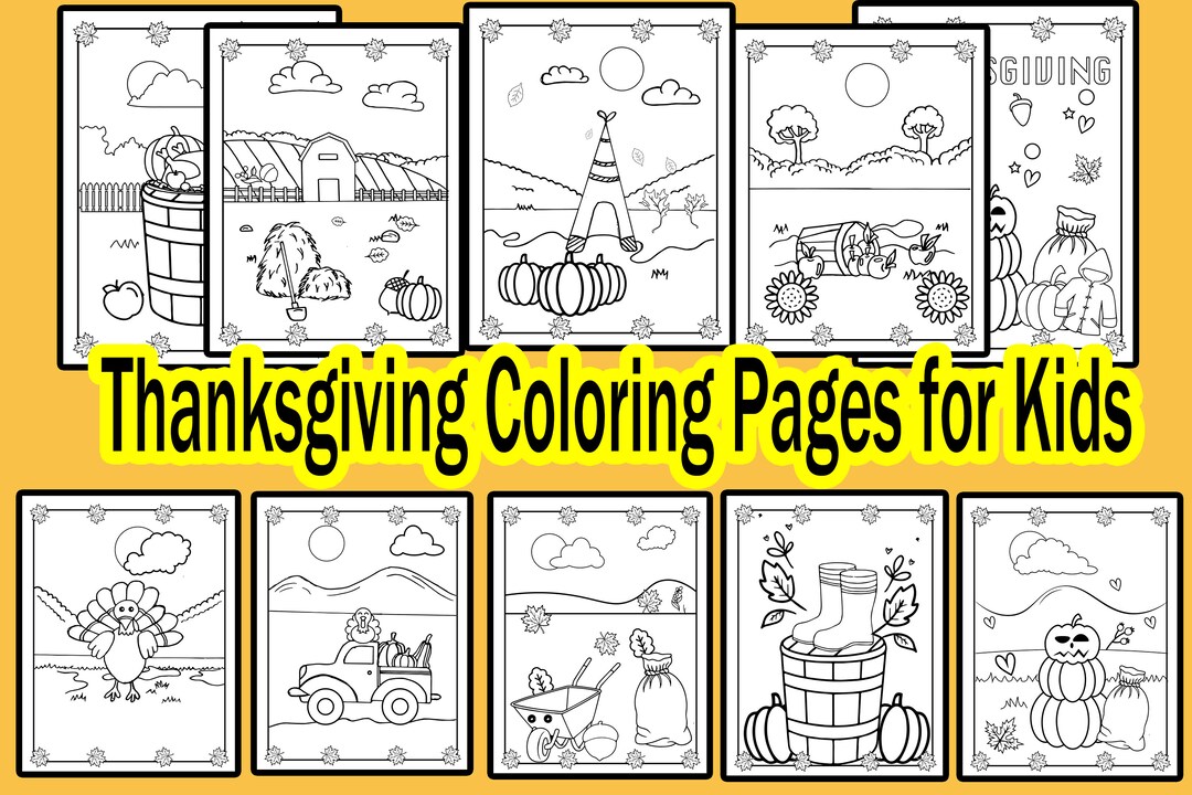 20 Thanksgiving Coloring Pages for Kids Pdf, Activity Page Pdf,home ...
