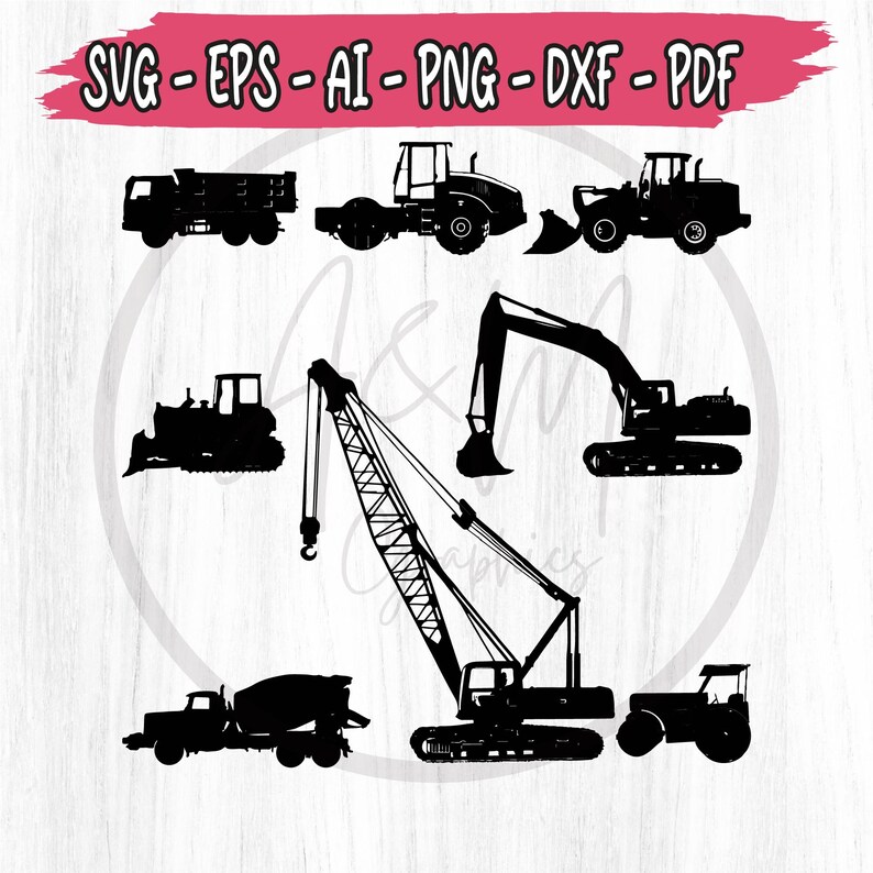 Construction SVG, Excavator SVG, Trucks Svg, Construction Vehicle ...