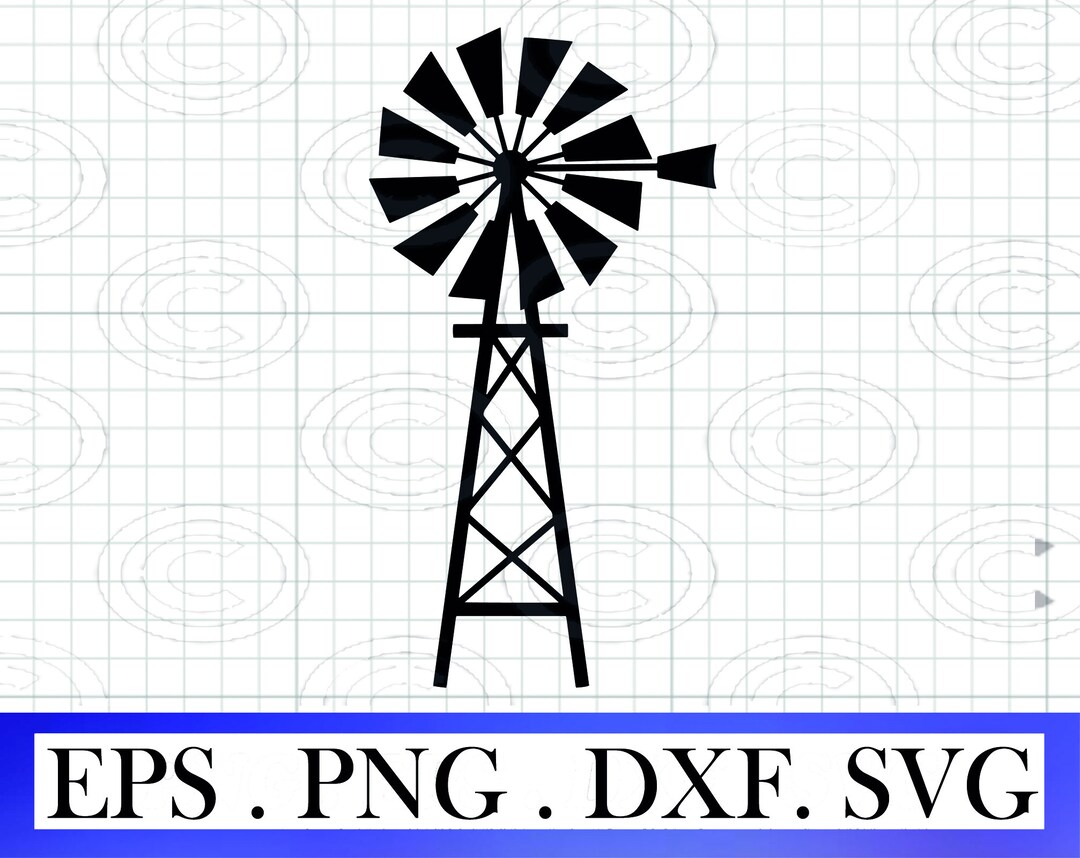 Windmill Svg, Windmill Line Svg, Farm Windmill SVG, Windmill Silhouette ...