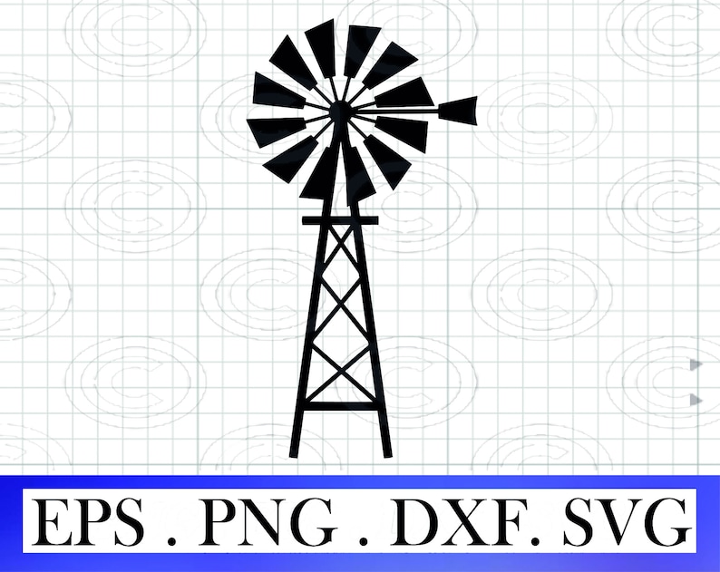 Windmill Svg, Windmill Line Svg, Farm Windmill SVG, Windmill Silhouette ...