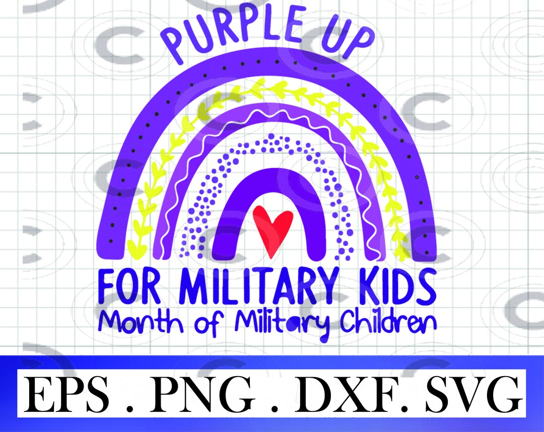 Purple up for Military Kids Png Svg, Month of the Military Child Svg ...
