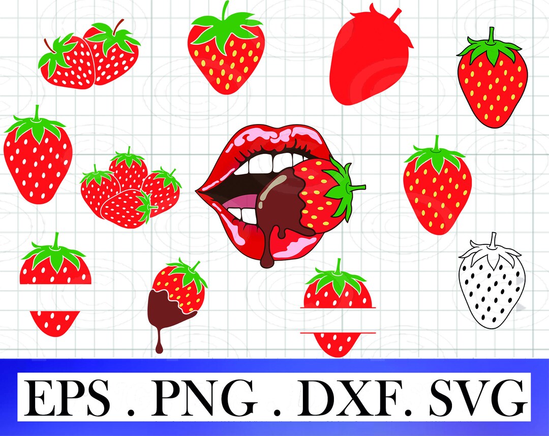 Strawberry Bundle Svg, Strawberry, Fruit Svg, Strawberries Svg, Design ...