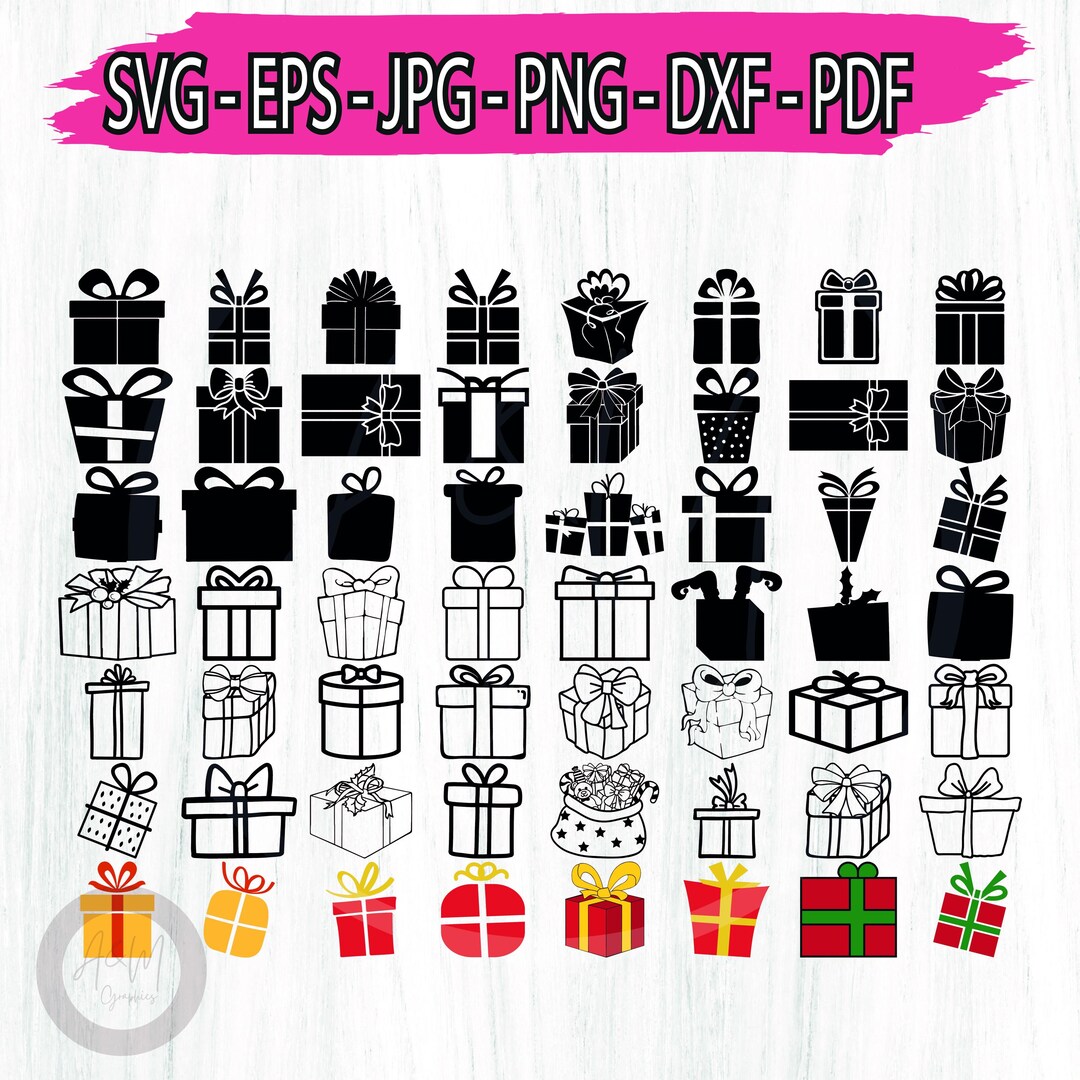 Presents Svg Bundle, Present Svg, Christmas Presents Clipart, Christmas ...
