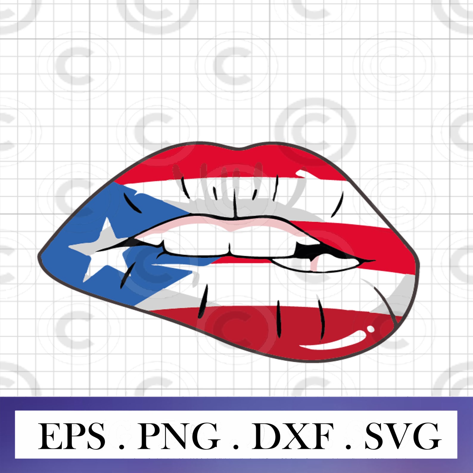 Puerto Rico Country Flag Lips SVG Png ,puerto Rican Usa Flag,us Flag ...