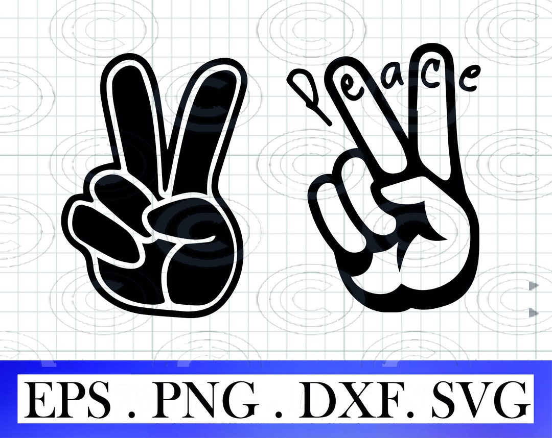 Peace Hand Svg, Peace Sign File Png, Hand Two Fingers SVG, Hand of ...