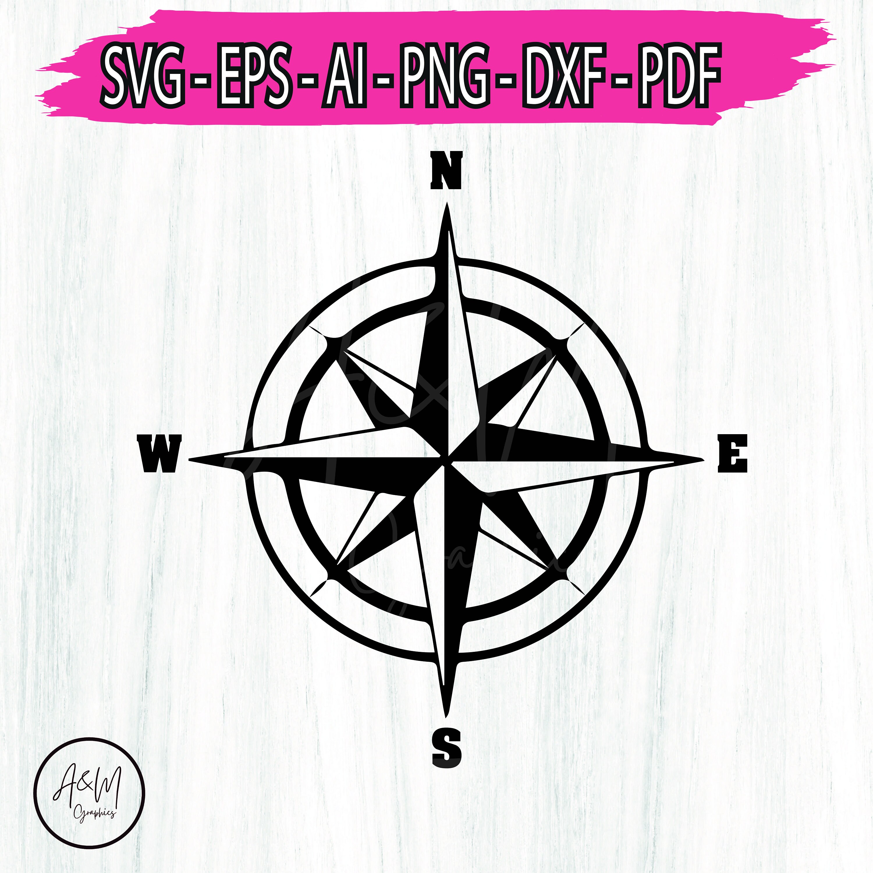 Compass Rose SVG, Nautical Compass SVG, Glowforge, Instant Download ...