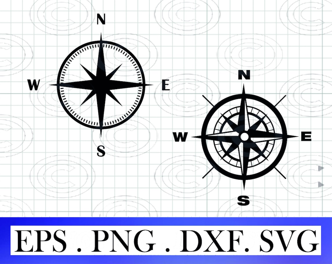 Compass Collection Set Svg Png, Compass Rose SVG, Compass Clipart Svg ...