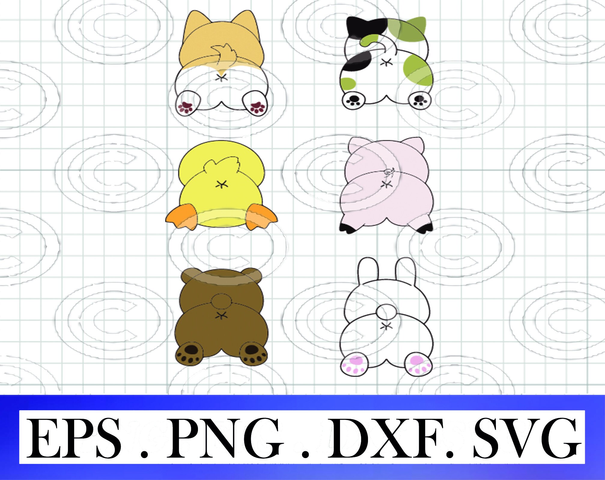 Dog Butt Bundle Svg, Dog Butt Bundle Png, Dog Leash Vector Eps, Dog ...