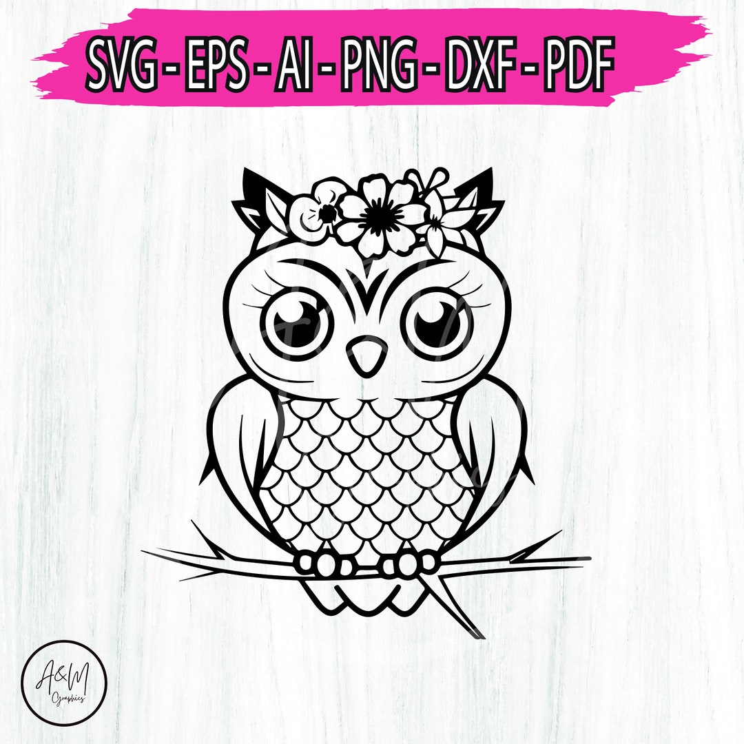 Baby Owl Svg, Floral Cute Owl Svg. Woodland Animal Svg. Bird Svg ...