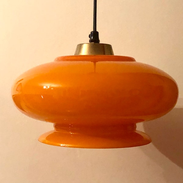 Orange Glass Retro Pendant Light - Etsy UK