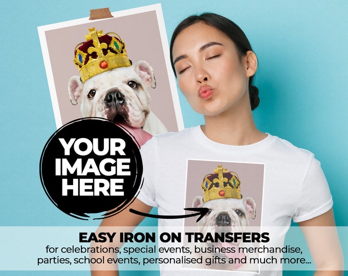Custom Iron on T-shirt Transfer Your Photo / Image / Design Printed to ...