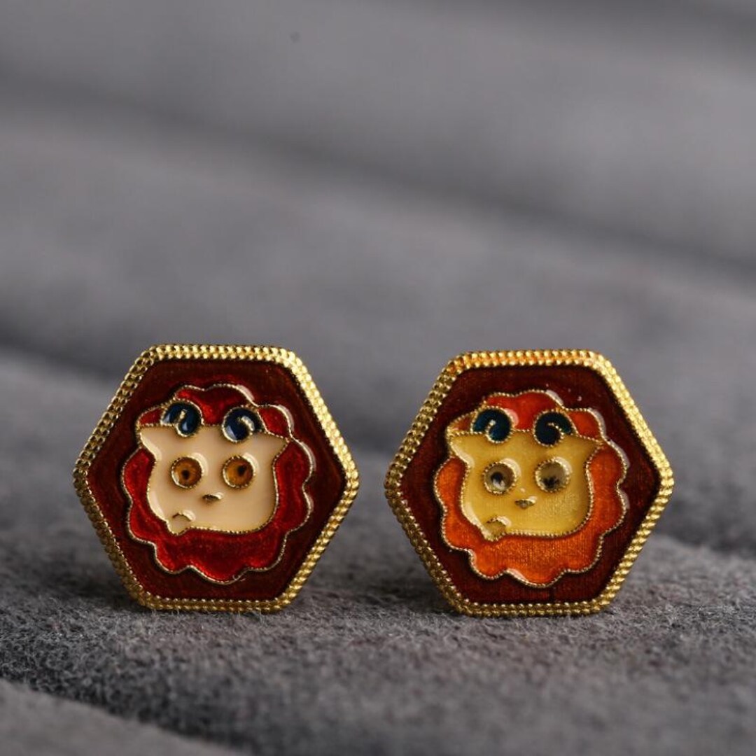 Sheep Pattern Hexagon Shape Gild Sterling Silver Enamel Bead - Etsy
